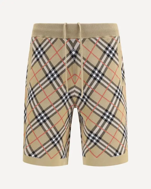 Burberry Check Cotton Blend Shorts Ale - Beige