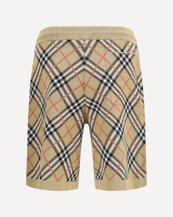 Burberry Check Cotton Blend Shorts - Beige