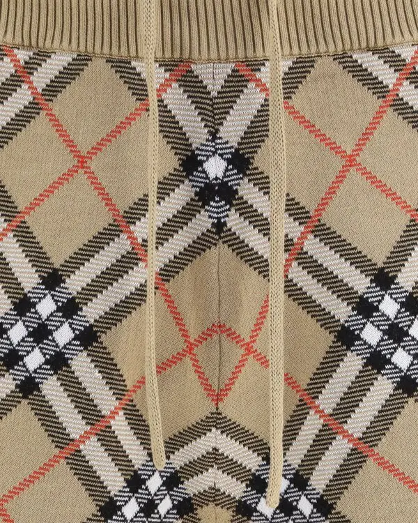 Burberry Check Cotton Blend Shorts - Beige