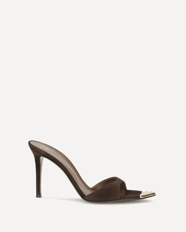 GIUSEPPE ZANOTTI Intrigo Jewelry Mules Sandals - Brown