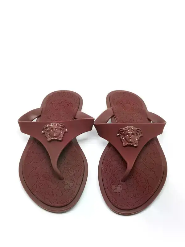 Versace Medusa Flat Sandals - Red