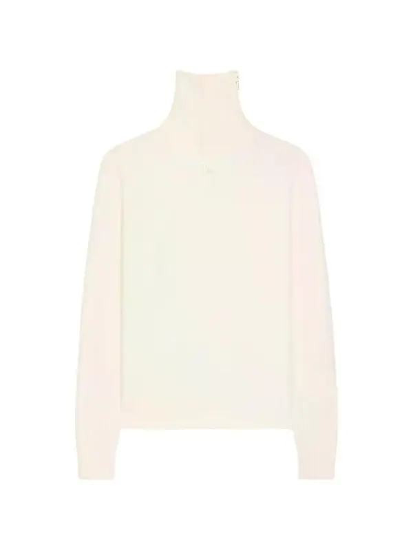COURREGES High-neck Knitted Sweater - Neutrals
