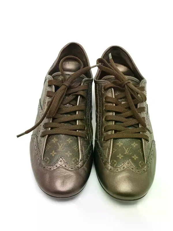 LOUIS VUITTON Monogram Panel Sneakers - Brown