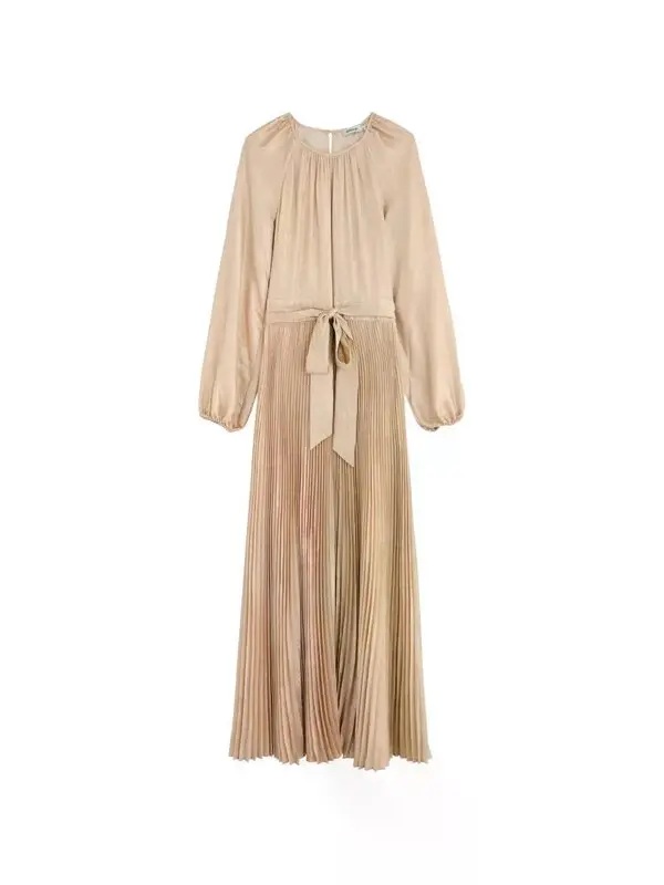 Simkhai Varenya Pleated Belted Maxi Dress - Neutrals