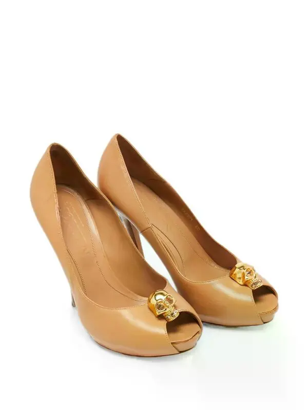Alexander McQueen Skull Embellished Peep-toe Sandals