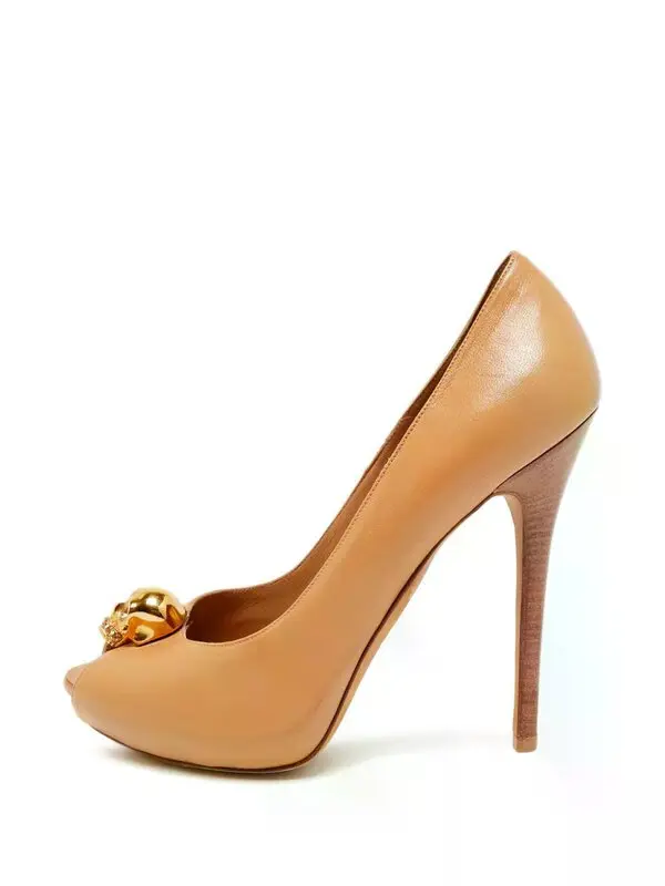 Alexander McQueen Skull Embellished Peep-toe Sandals