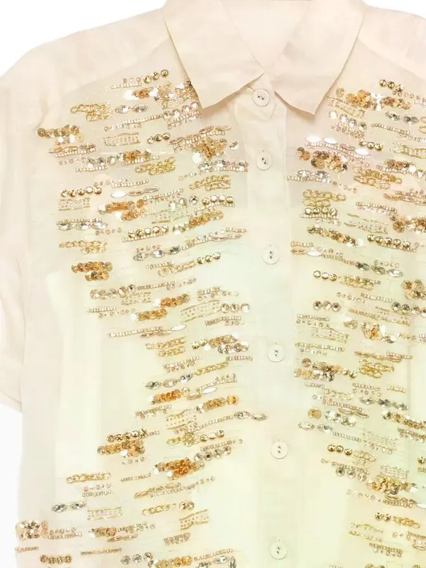Biyan Organza Beaded Silk Shirt