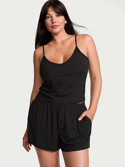 Victoria's Secret So Soft Modal Ultra-fine Cami And Boxer Set - Black