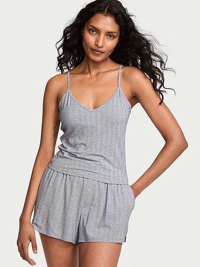 Victoria's Secret So Soft Modal Ultra-fine Cami And Boxer Set - Grey