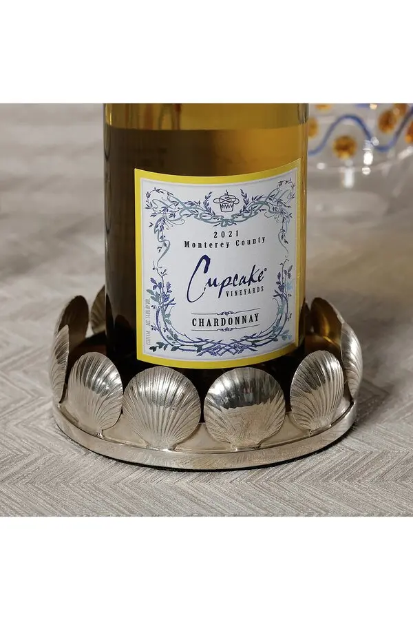 The Favorites Sur Mer Shell Design Wine Coaster - Silver
