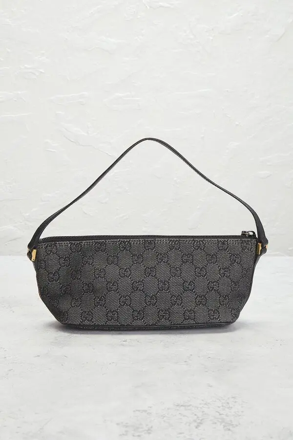 Gucci Denim Gg Boat Pochette Shoulder Bag