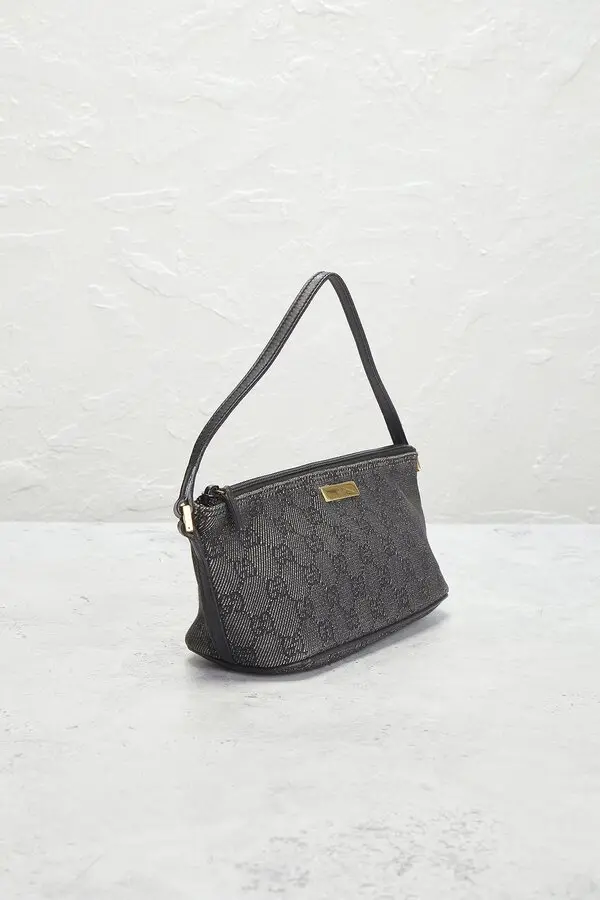 Gucci Denim Gg Boat Pochette Shoulder Bag