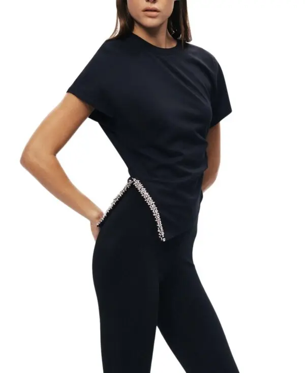 NOCTURNE Embellished Asymmetric T-shirt