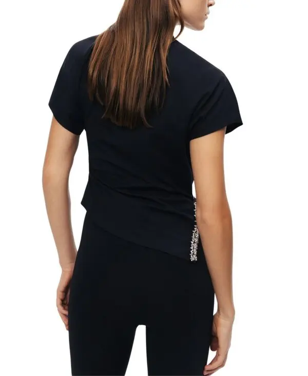 NOCTURNE Embellished Asymmetric T-shirt