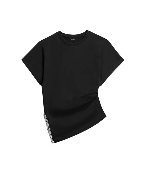 NOCTURNE Embellished Asymmetric T-shirt