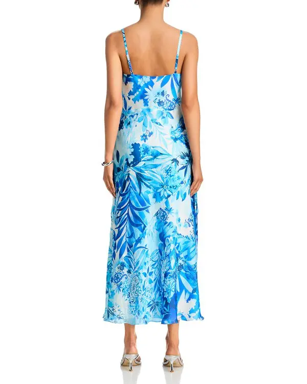 Aqua Scarf Slip Maxi Dress