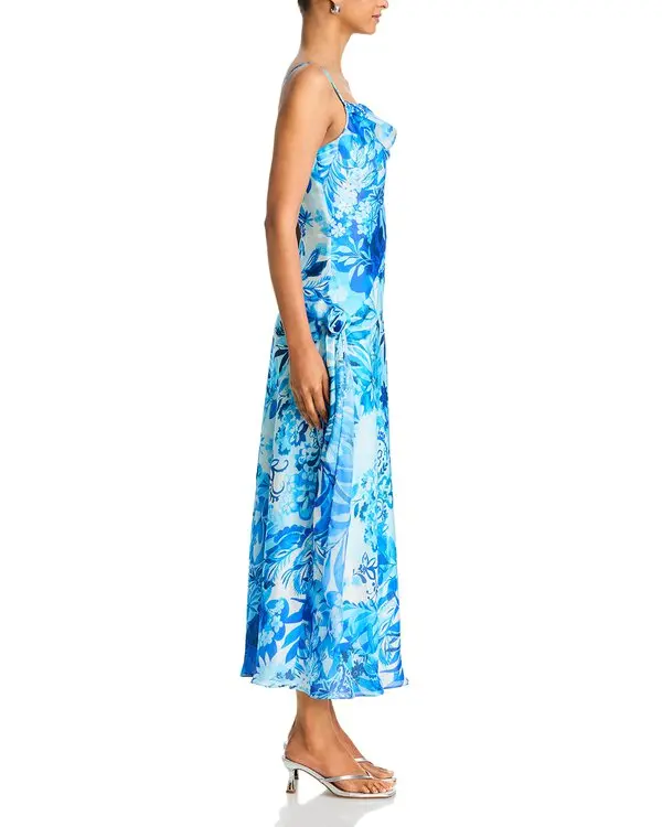 Aqua Scarf Slip Maxi Dress