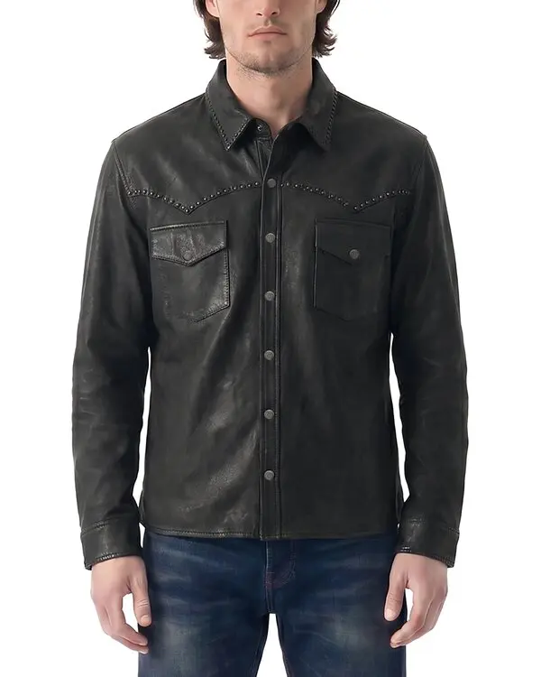 ANTIK DENIM Western Leather Handstitch Shirt