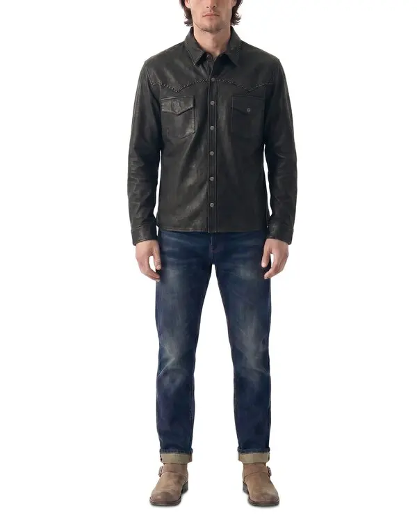ANTIK DENIM Western Leather Handstitch Shirt