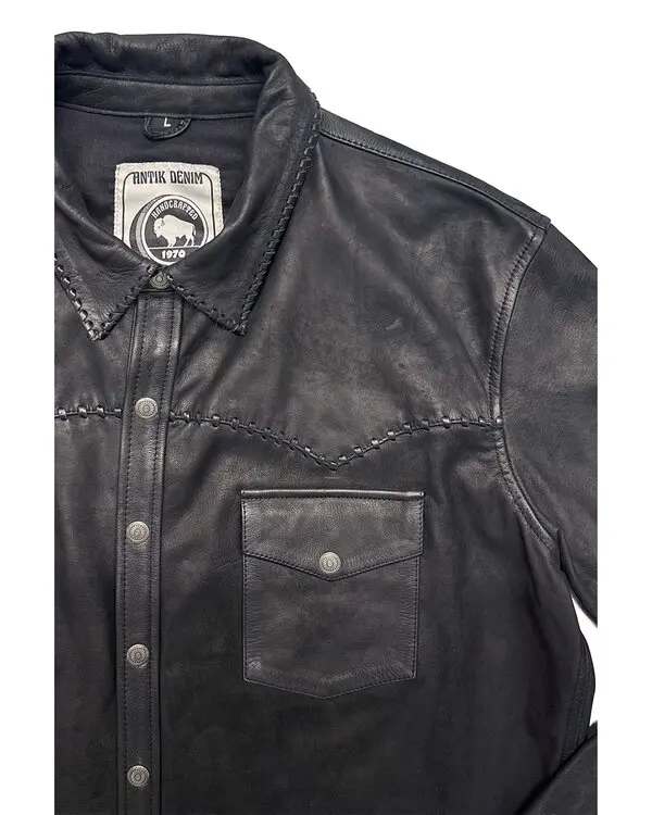 ANTIK DENIM Western Leather Handstitch Shirt