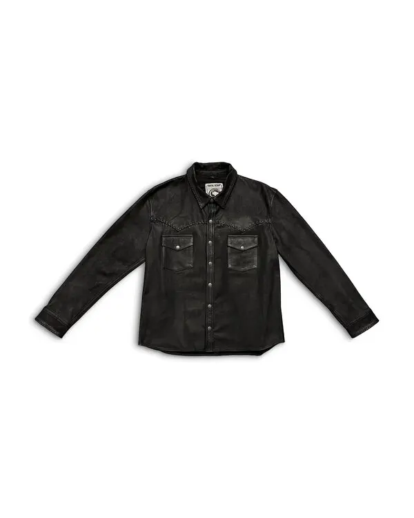 ANTIK DENIM Western Leather Handstitch Shirt