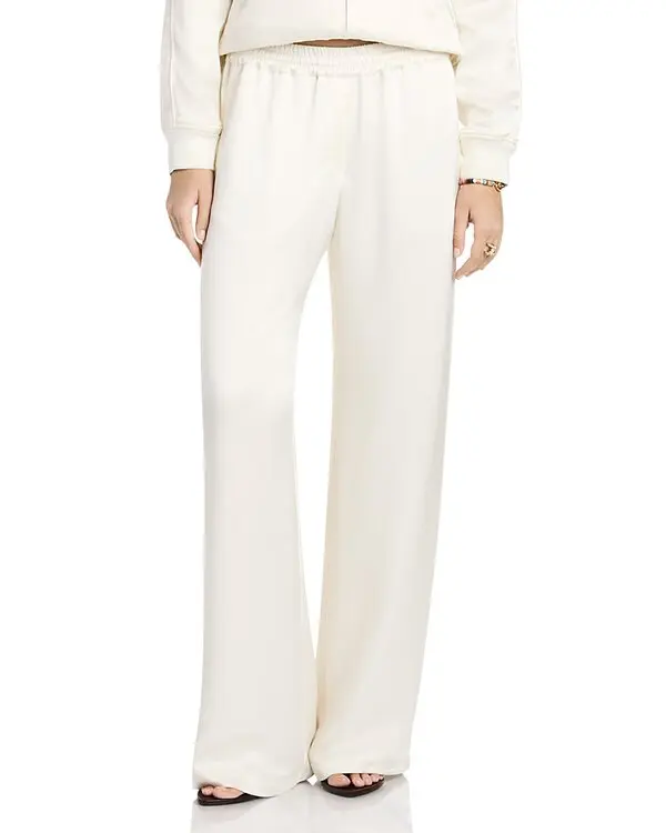 Casablanca Wide-leg Satin Trousers - White