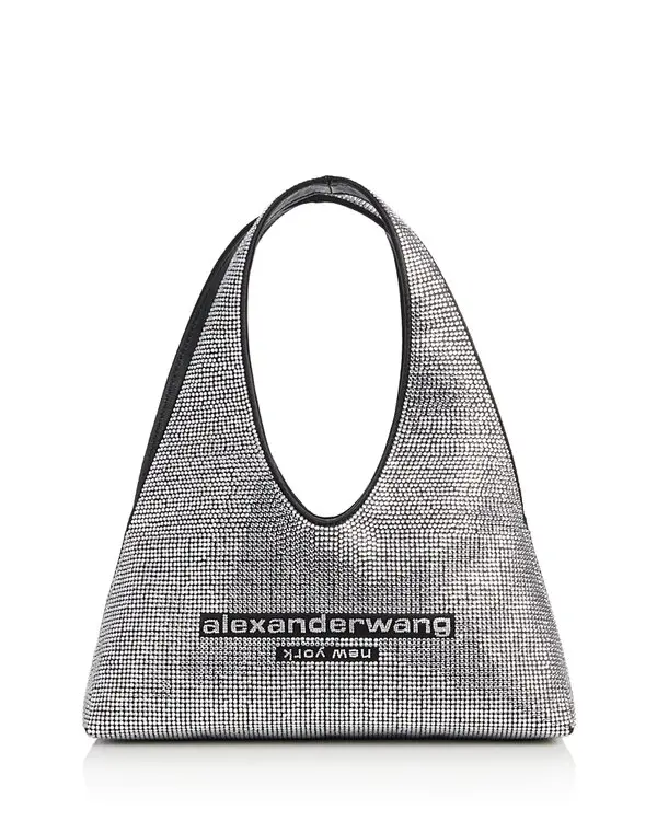 Alexander Wang Pike Mini Leather Hobo Bag - Black/silver