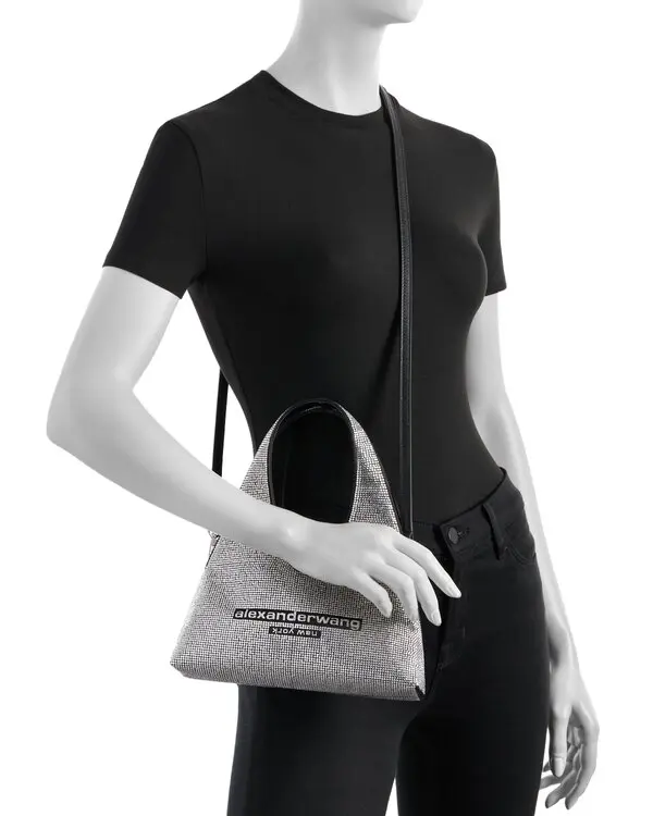 Alexander Wang Pike Mini Leather Hobo Bag - Black/silver