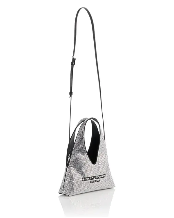Alexander Wang Pike Mini Leather Hobo Bag - Black/silver