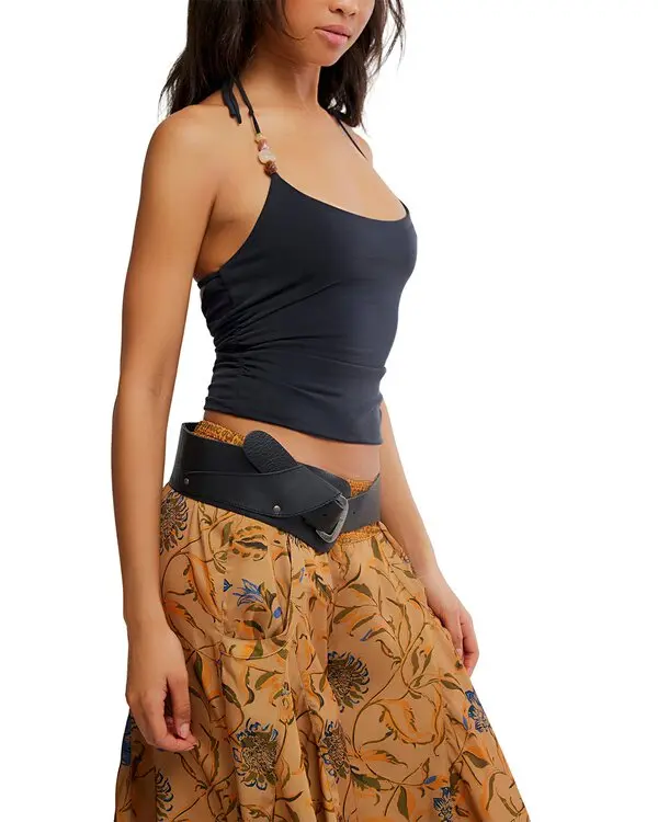 Free People Toni Beaded Halter Tank - Black