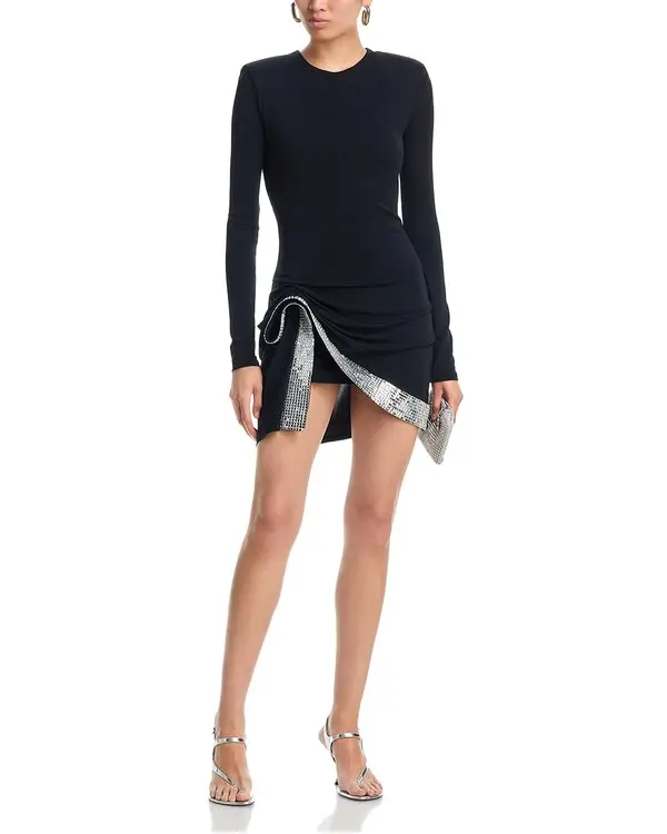 AREA Disco Crepe Jersey Mini Dress
