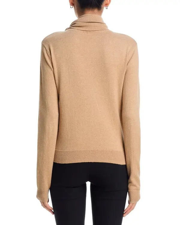 AREA Crystal Knot Turtleneck Sweater