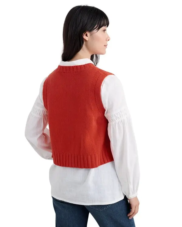 SEASALT CORNWALL Derwenn Button-down Merino Knit Vest