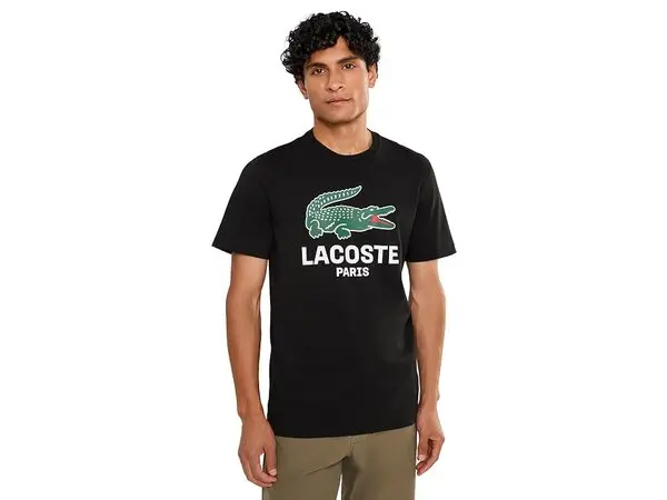 Lacoste Printed Cotton T-shirt T Shirt - Black