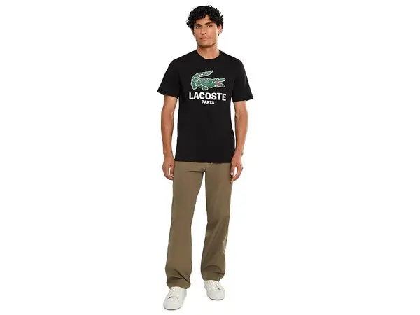 Lacoste Printed Cotton T-shirt T Shirt - Black