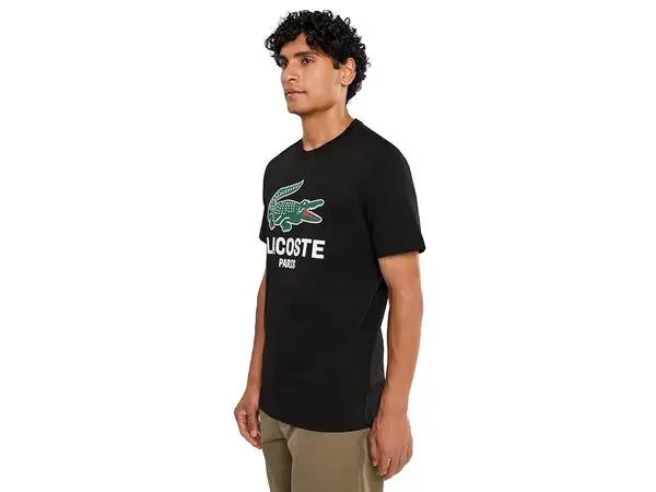 Lacoste Printed Cotton T-shirt T Shirt - Black