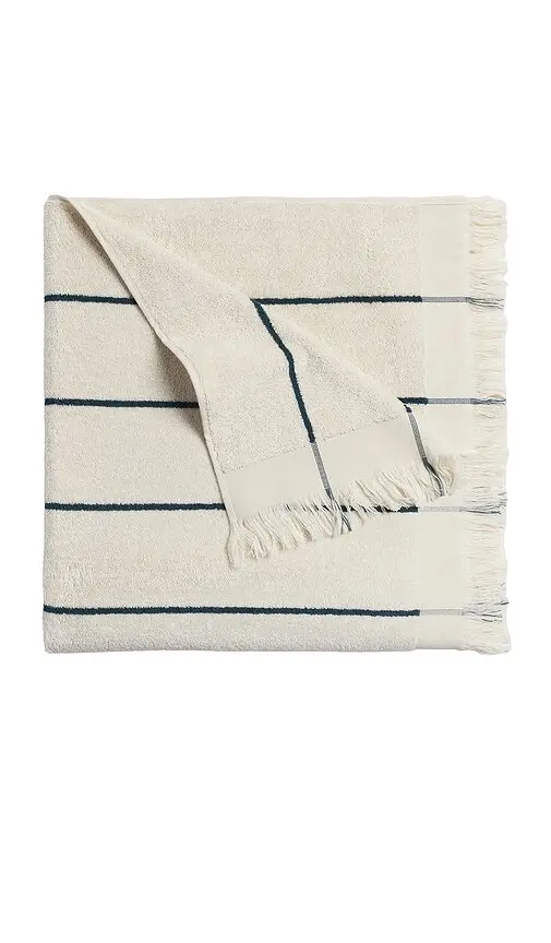 PARACHUTE Bayside Beach Towel In Cream - Peacock
