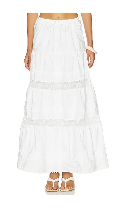 MORE TO COME Dolores Maxi Skirt - White