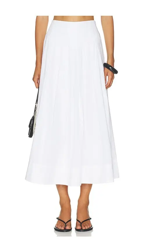 ALIGNE Julie Pleated Poplin Skirt - White