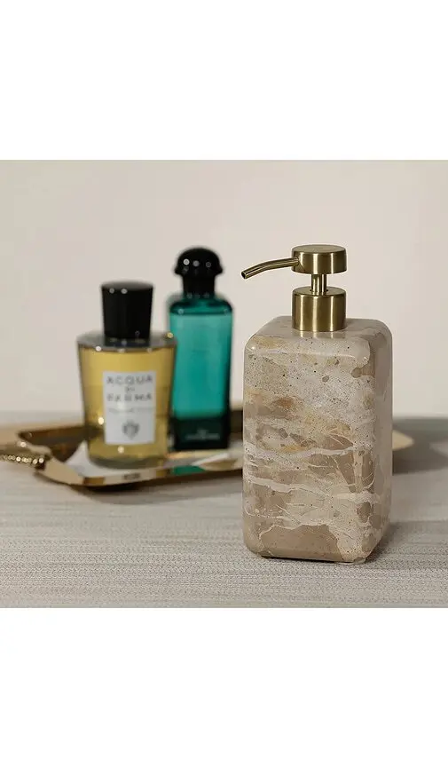 The Favorites Marble Soap And Lotion Dispenser In Cream - Crema Fossil