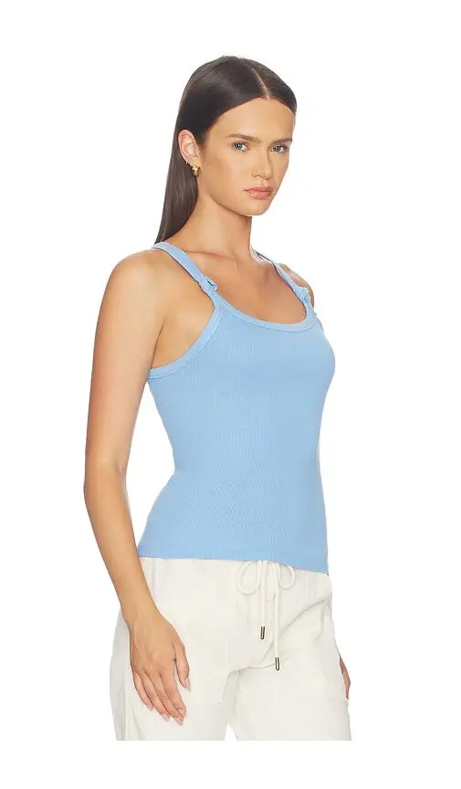 RE/DONE Knotted Ribbed Tank In Blue