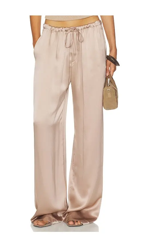 Sablyn Silk Gemma Pull On Straight Leg Pant In Beige - Dune