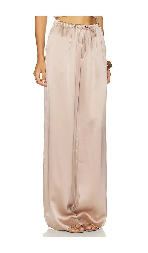 Sablyn Silk Gemma Pull On Straight Leg Pant In Beige