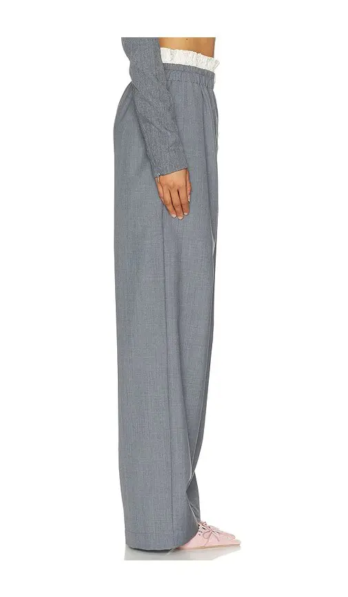 MILKWHITE Double Waistband Floral Pant