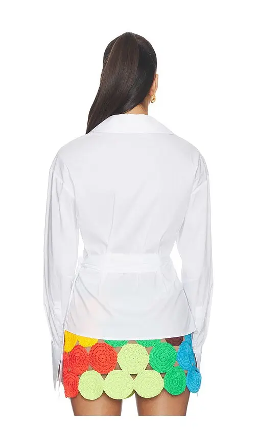 SIMONMILLER Anya Poplin Wrap Top In White