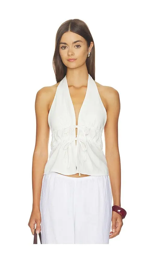 MORE TO COME Belle Halter Top With Front Tie Detail