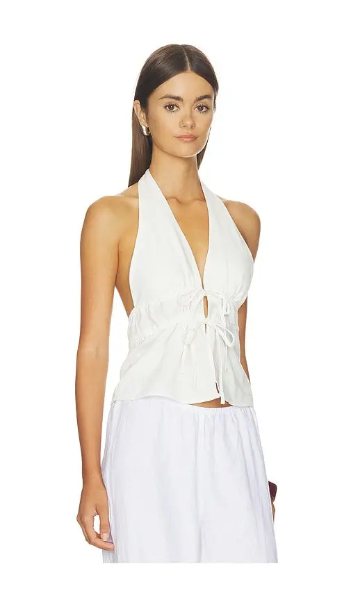 MORE TO COME Belle Halter Top With Front Tie Detail