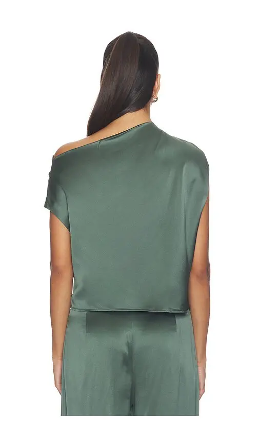 THE SEI Draped Top In Dark Green