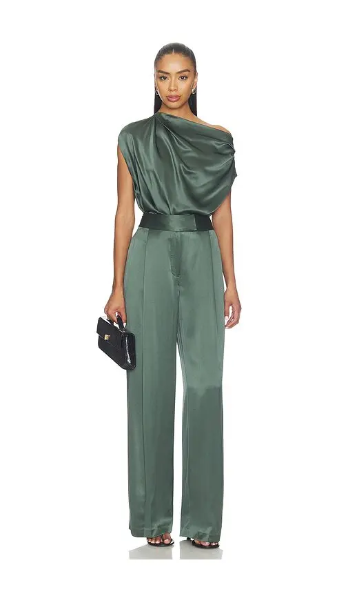 THE SEI Draped Top In Dark Green