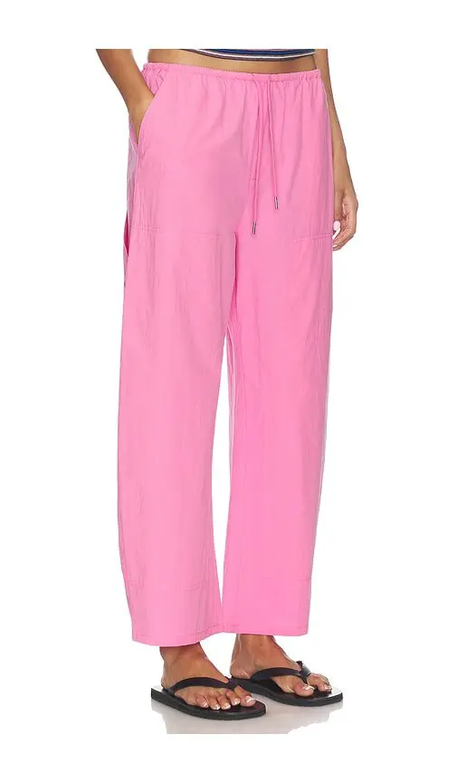 PISTOLA Theo Drawstring Poplin Pant In Pink